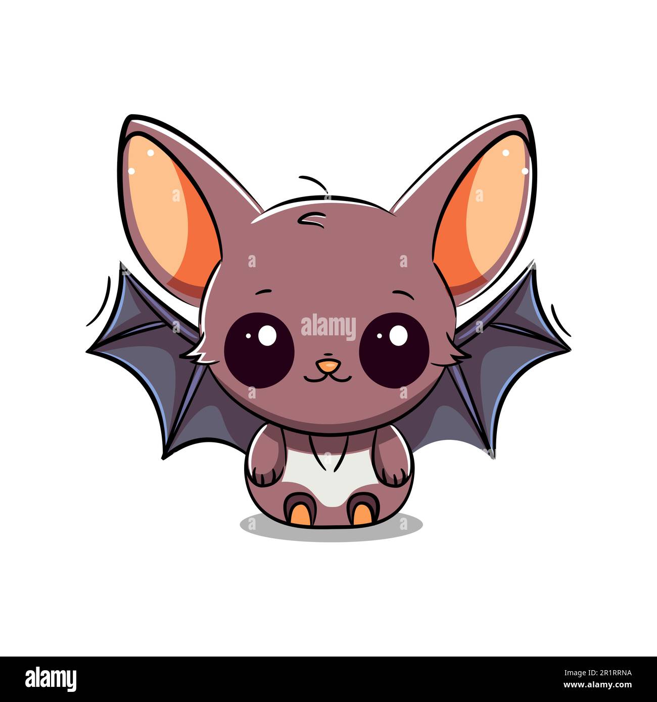 Cute halloween spooky baby bat. Vector Stock Vector Image & Art - Alamy