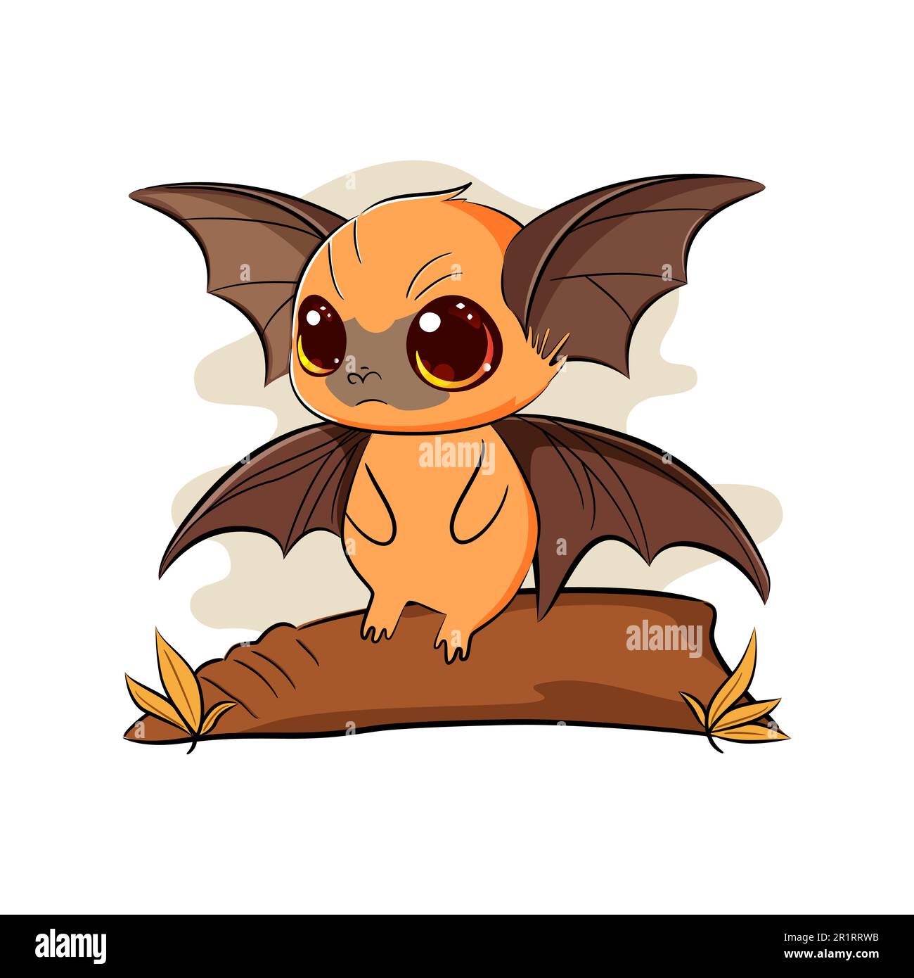 Cute halloween spooky baby bat. Vector Stock Vector Image & Art - Alamy