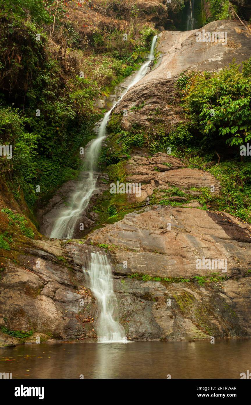 Tirikhola Dancing Falls, Namchi, Sikkim, India. It is a beautiful waterfall from Himalayan ...