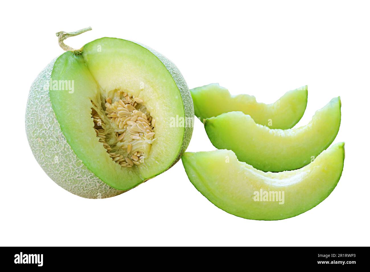 Fresh Ripe Sweet and Aromatic Muskmelon Isolated on White Background ...