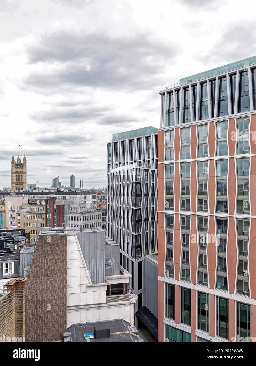 Elevated view with city. The Broadway, London, United Kingdom ...