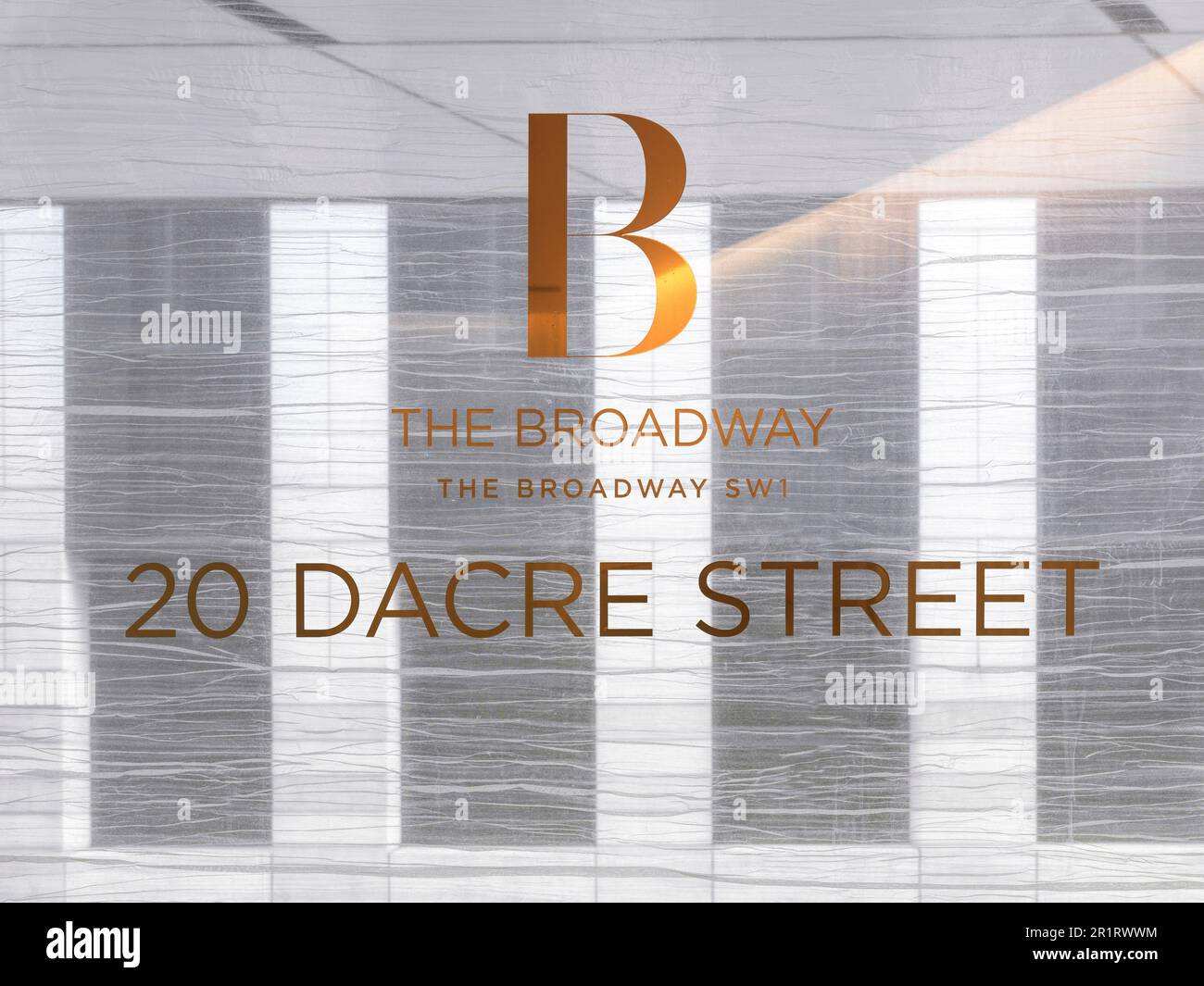 Building signage on Dacre Street. The Broadway, London, United Kingdom ...