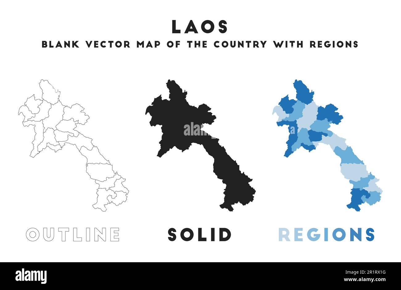Laos map. Borders of Laos for your infographic. Vector country shape ...