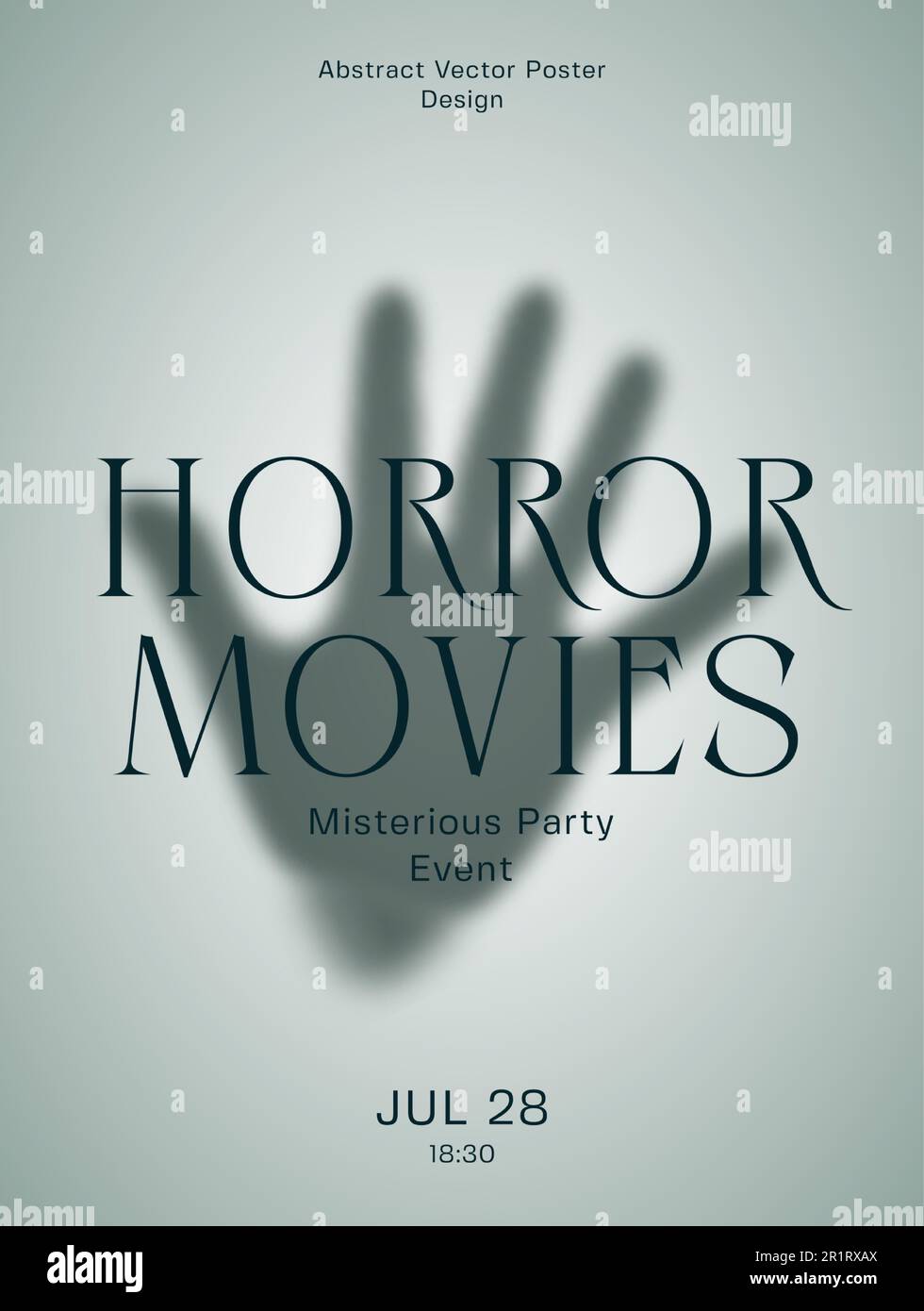 Horror Movies Party Diffuse Palm Hand Silhouette Abstract Vector Poster ...