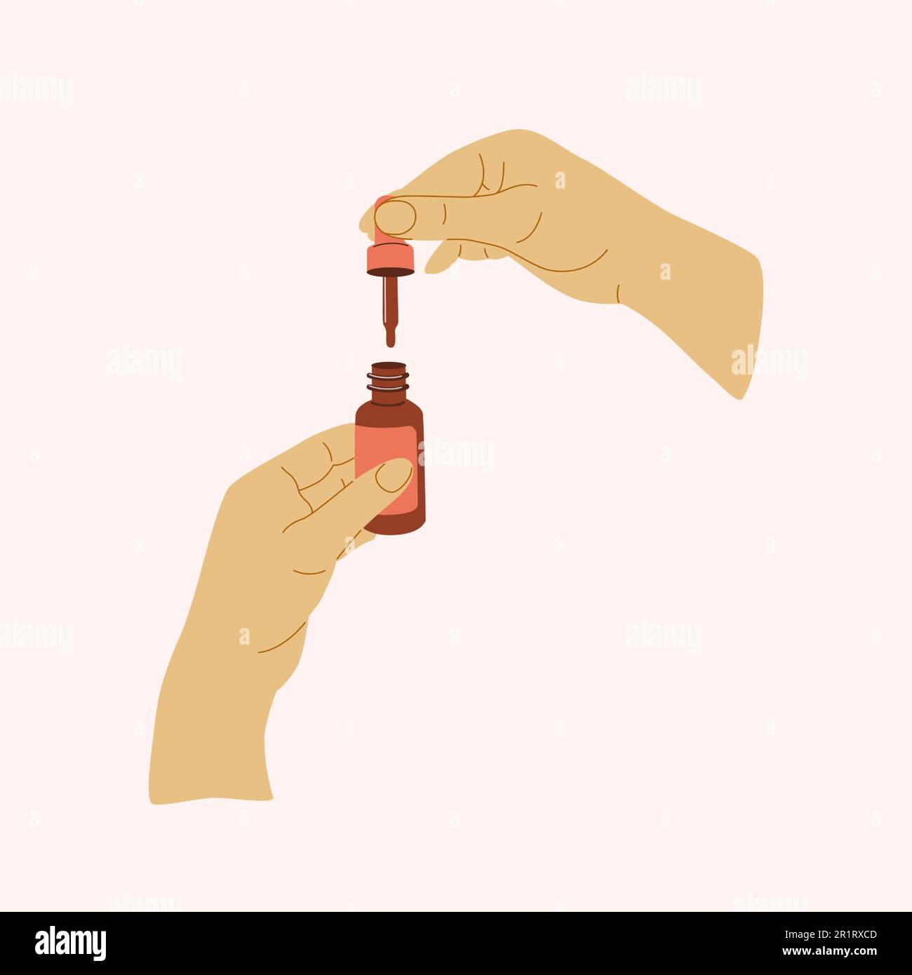 Close up female applying serum Stock Vector Images - Alamy