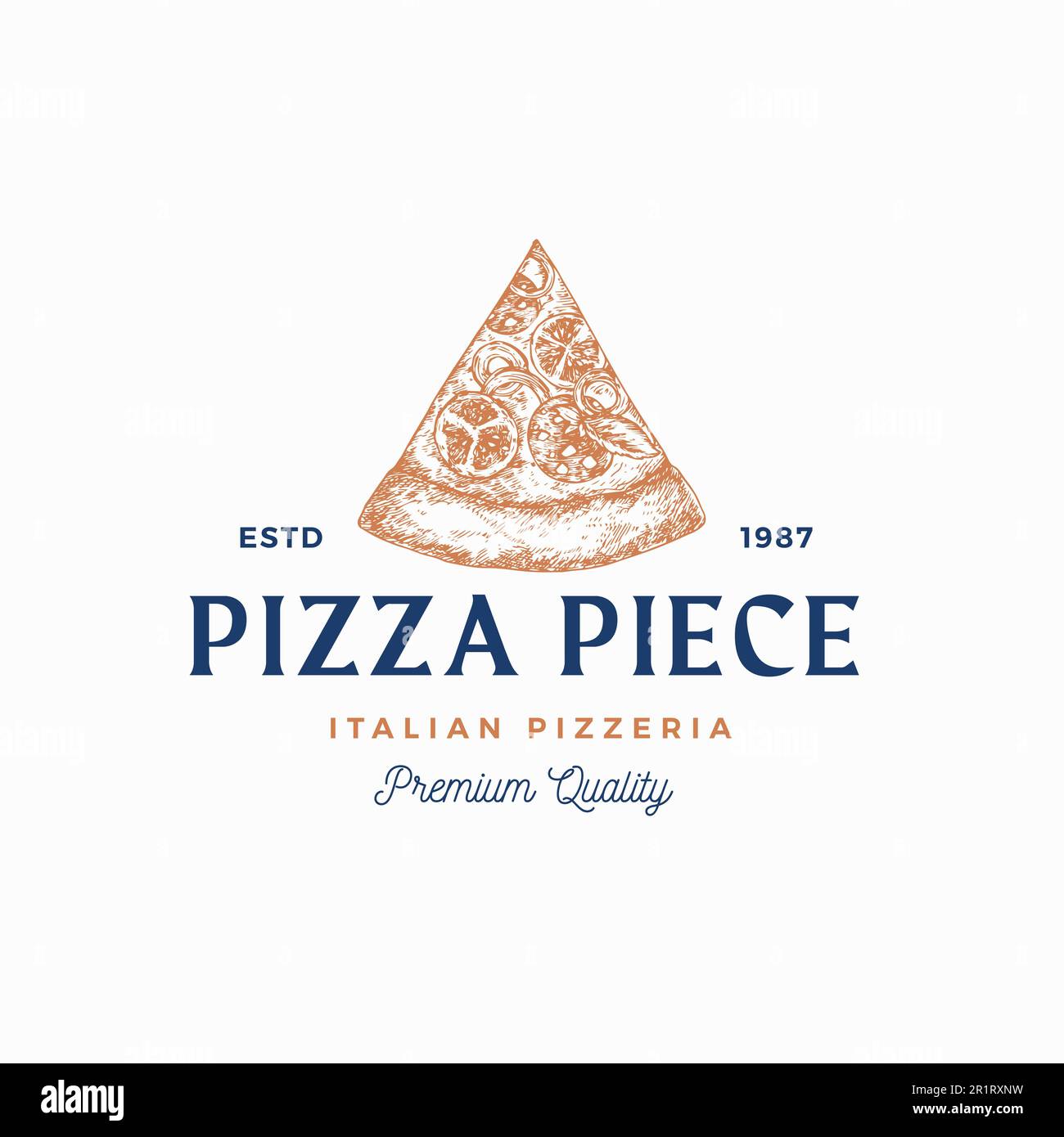 Italian Cuisine Abstract Vector Sign Logo Template. Hand Drawn Sketch ...