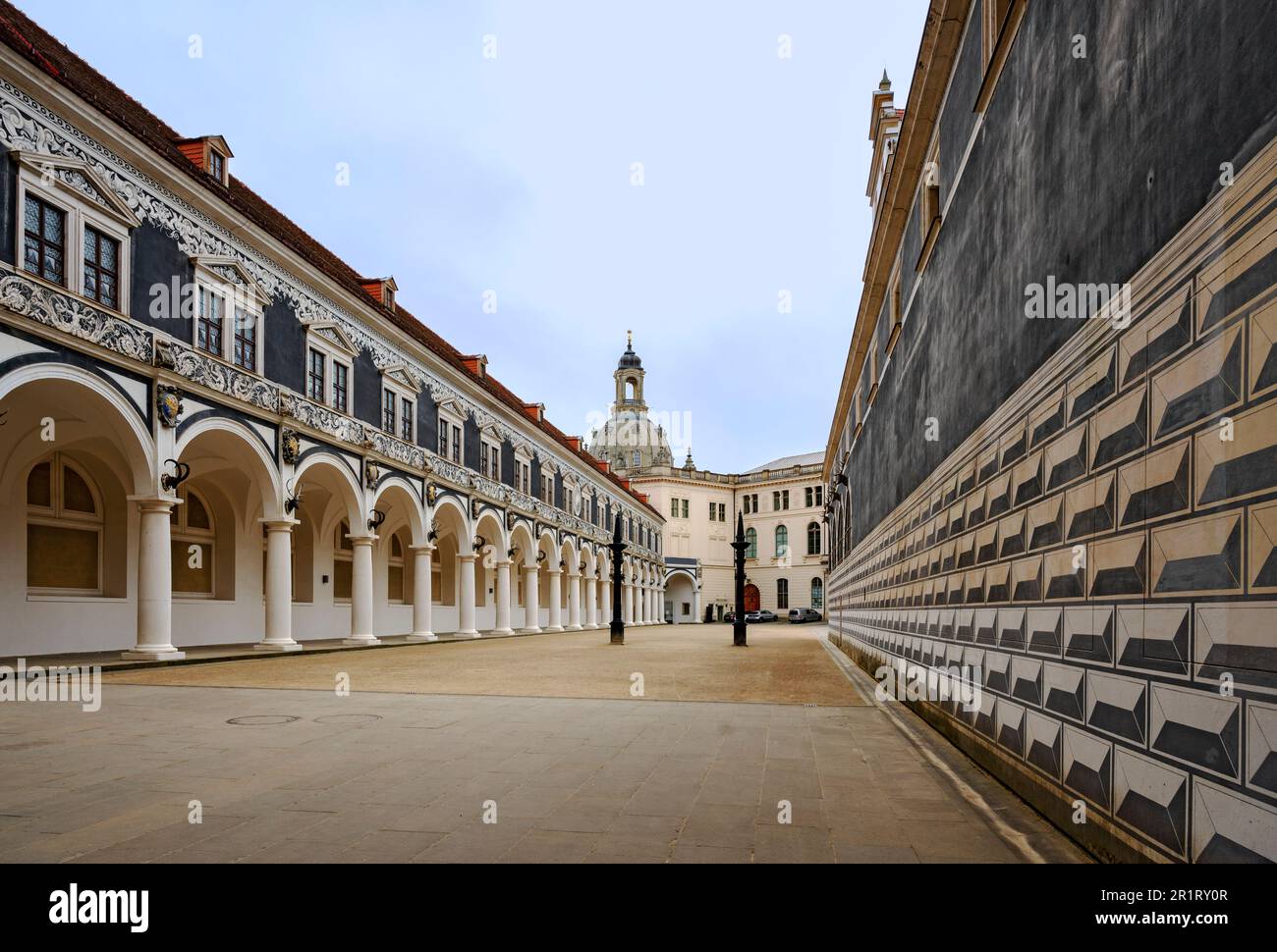 view into the stable yard (Stallhof) with the long passageway (Langer ...