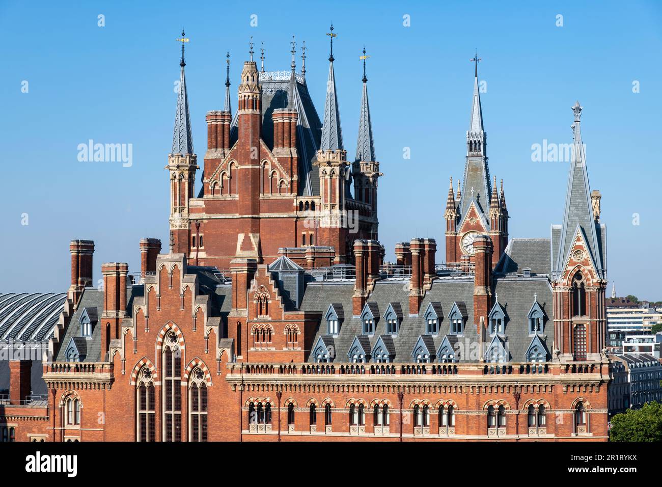 London, England-August 2022: Long angle view of the roof structure of ...