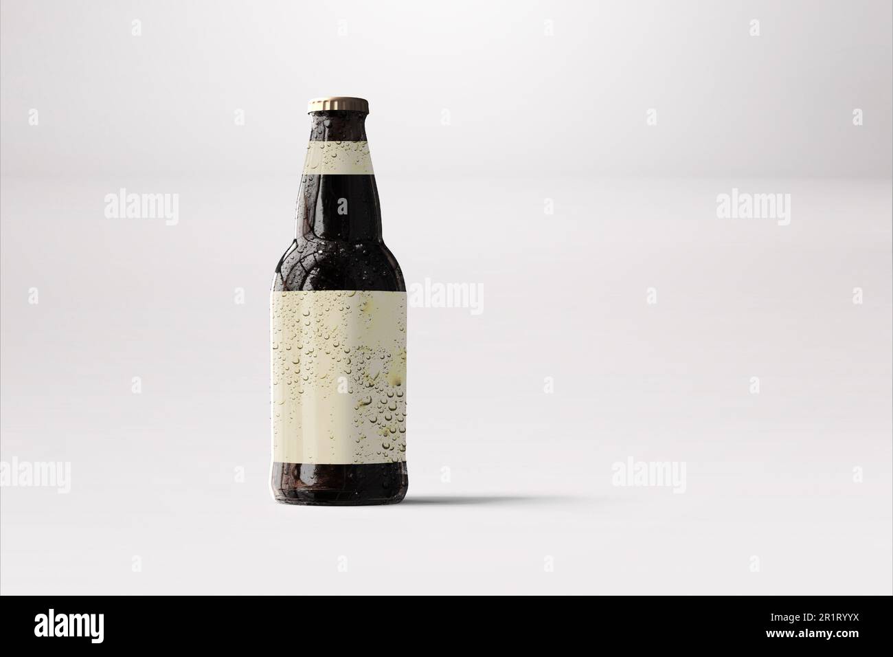 Blank black beer bottle mockup label, isolated. Dark alcohol beverage ...