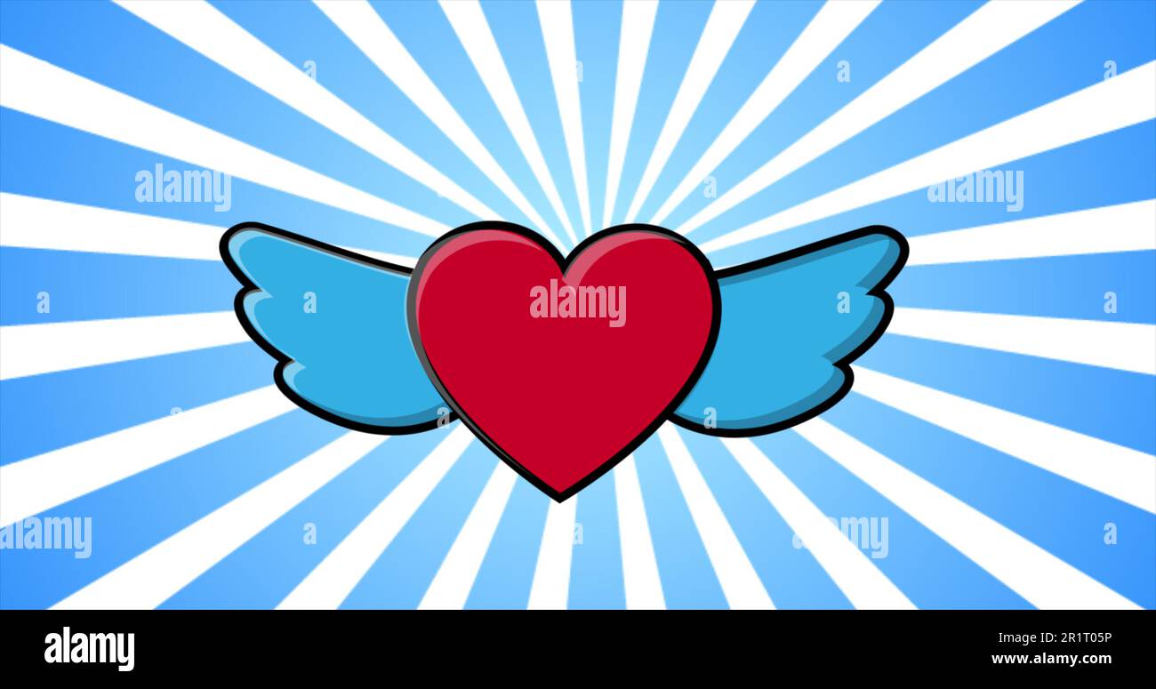 Blue Hearts With Wings Background