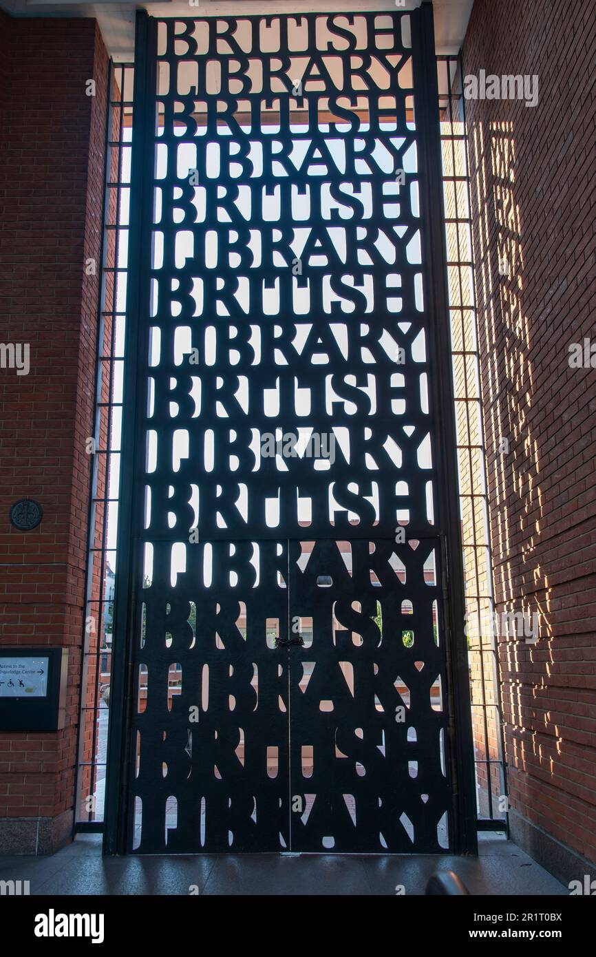 London, England-August 2022: Close up vertical view of the entrance ...