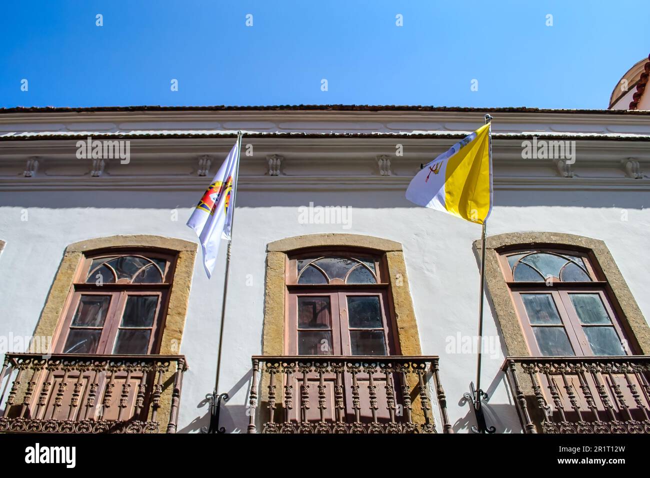 Rio de Janeiro, Brazil - May 2, 2023: Our Lady of Lapa Church. Flags in ...