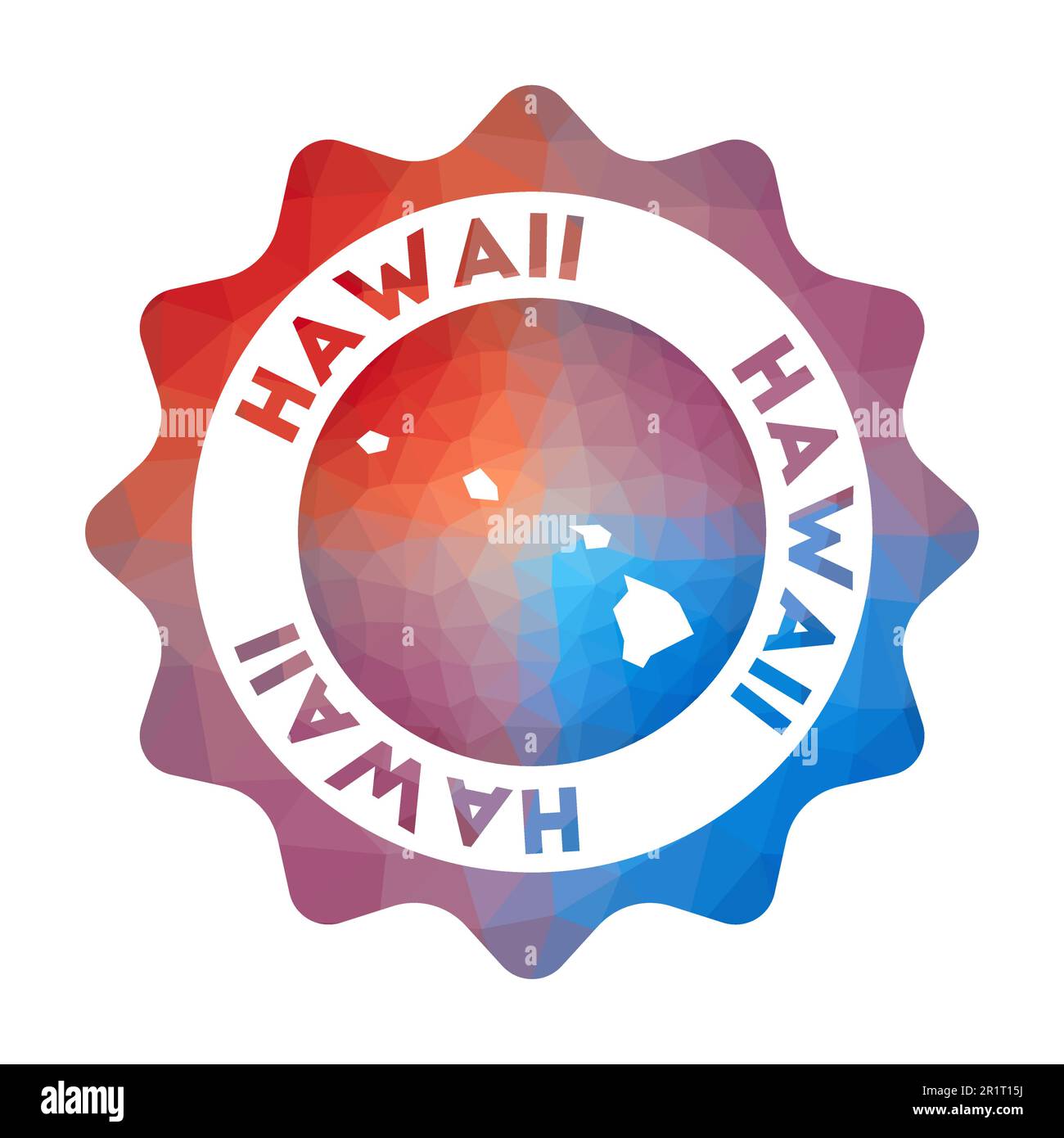 Hawaii low poly logo. Colorful gradient travel logo of the US state in ...