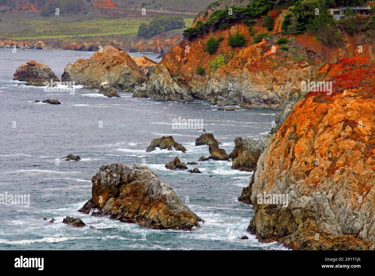 Big Sur, cliff coast, Pacific ocean, California, USA Stock Photo - Alamy