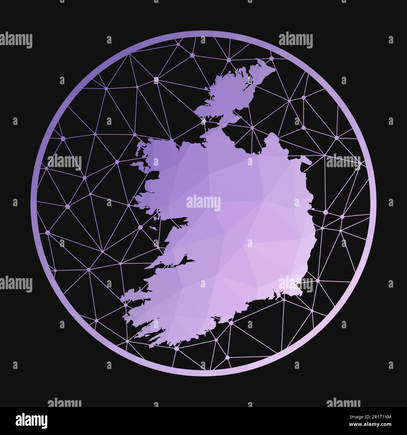 Ireland icon. Vector polygonal map of the country. Ireland icon in ...