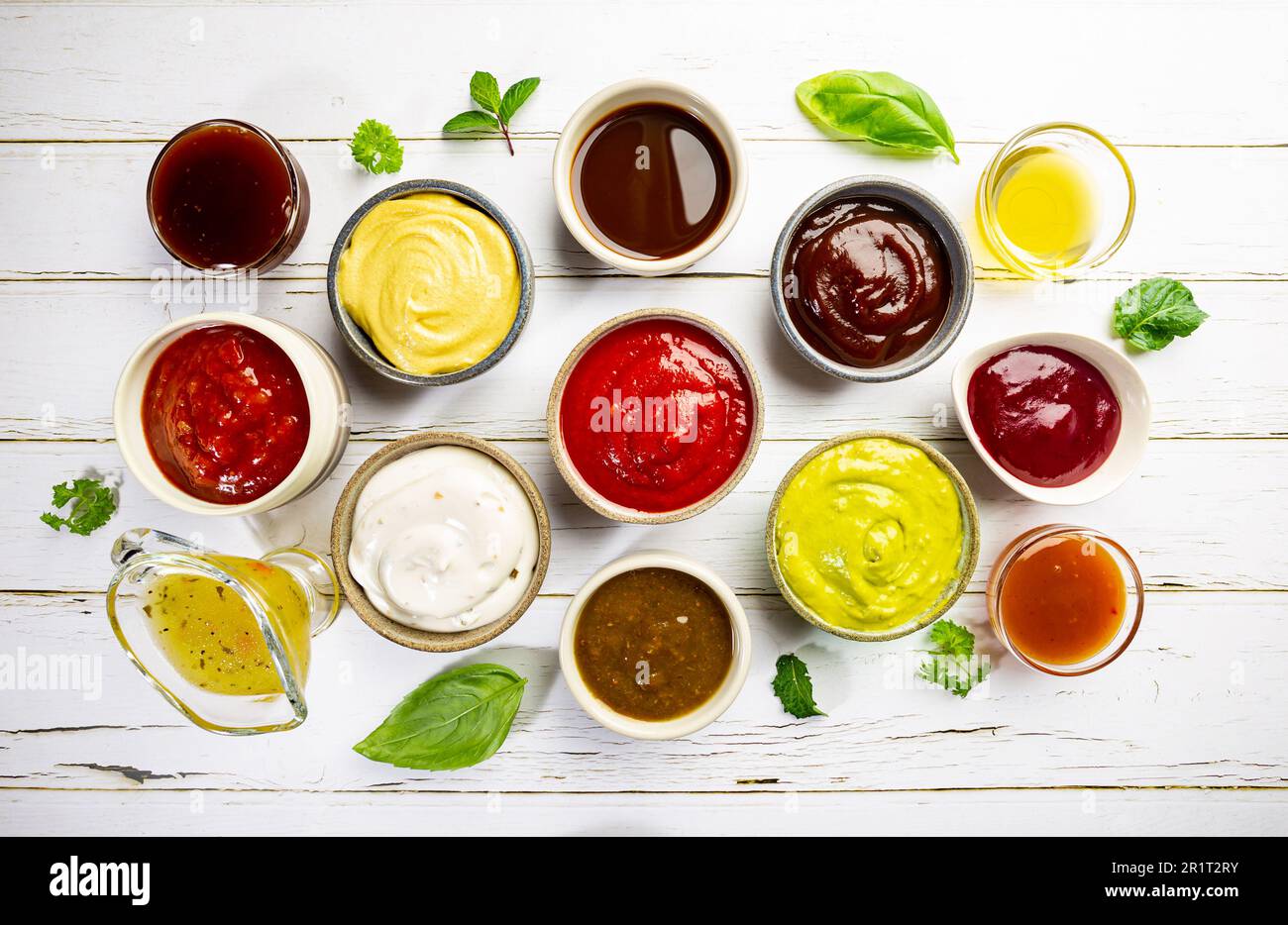 Set of different dip sauces Stock Photo - Alamy