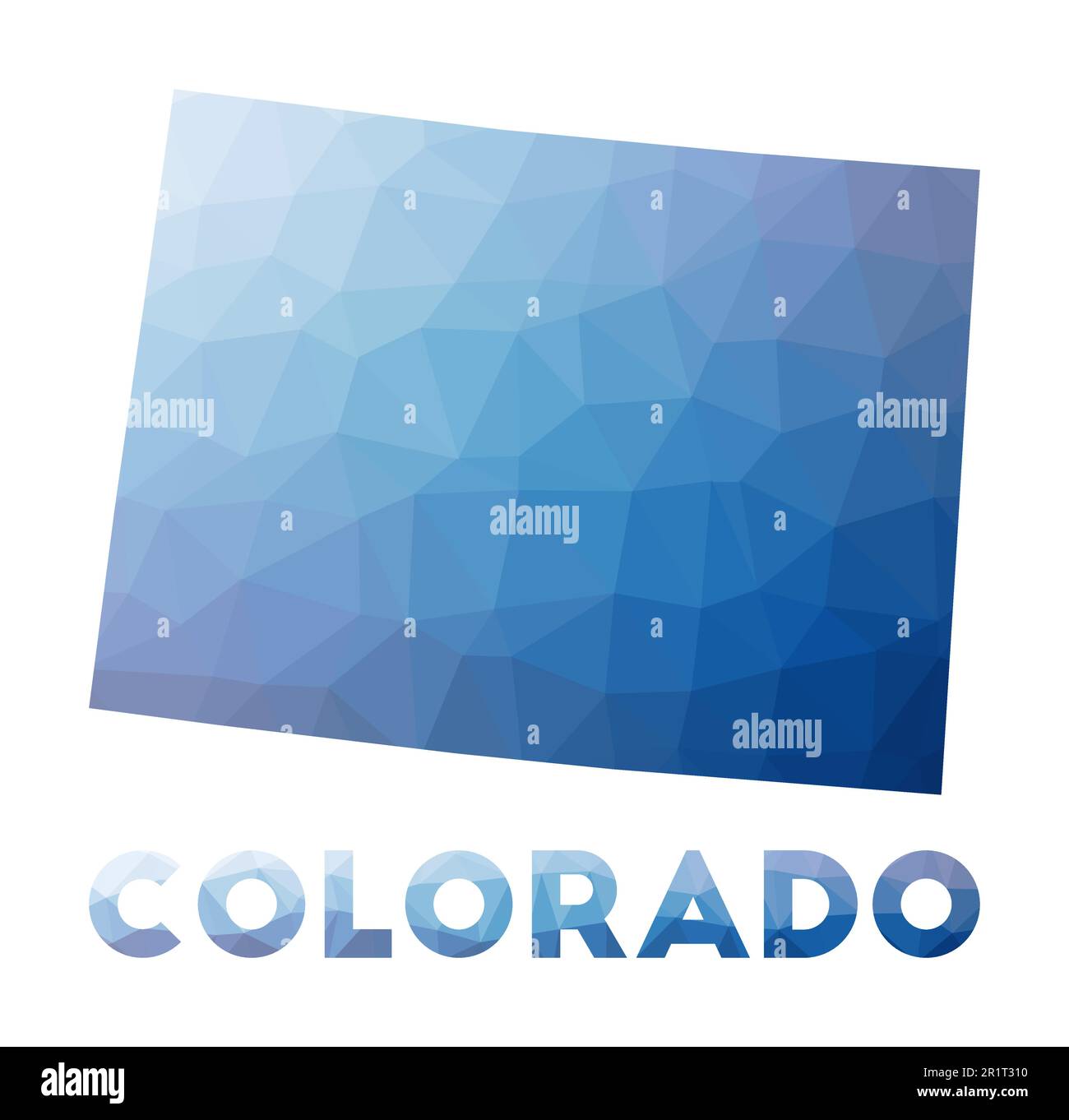 Low poly map of Colorado. Geometric illustration of the US state ...