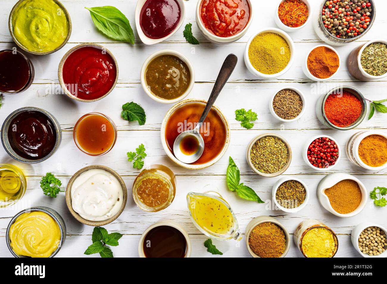 Set of different dip sauces Stock Photo - Alamy