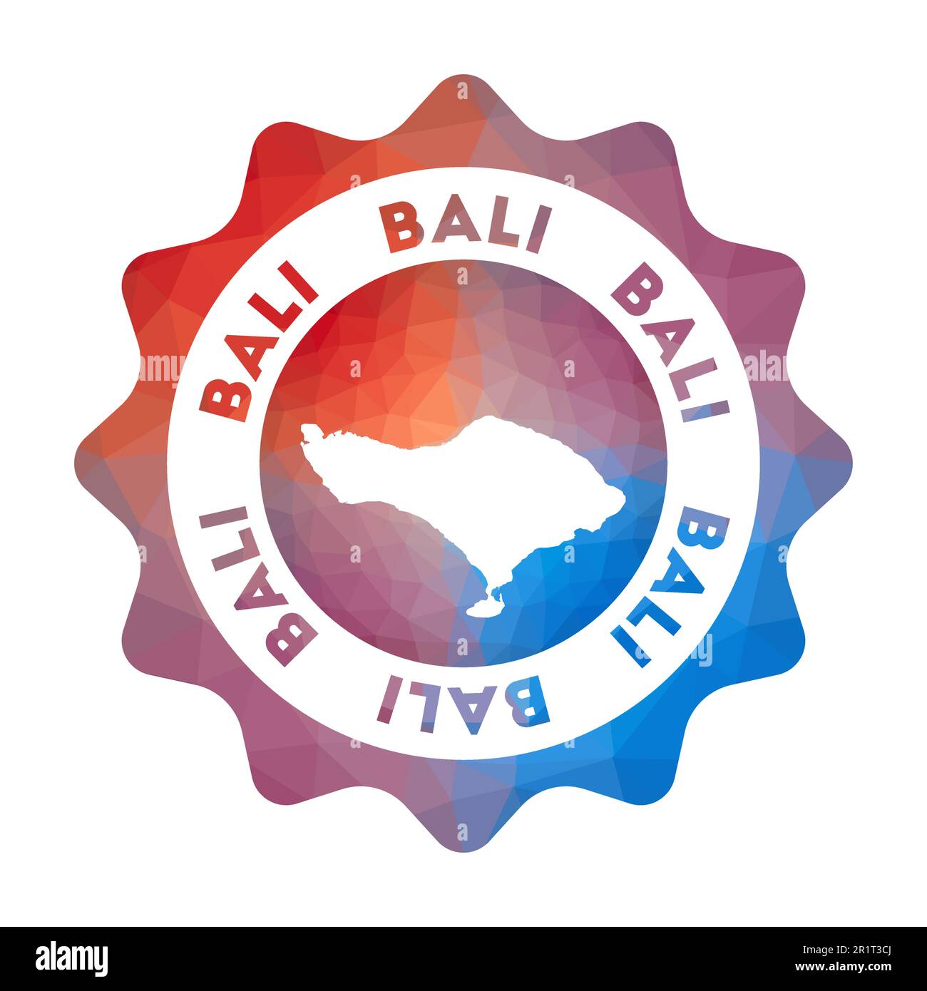 Bali low poly logo. Colorful gradient travel logo of the island in ...