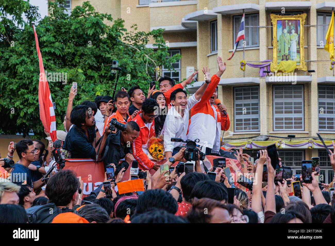 Bangkok, Thailand. 15th May, 2023. Pita Limjaroenrat, prime minister candidate and leader of ...