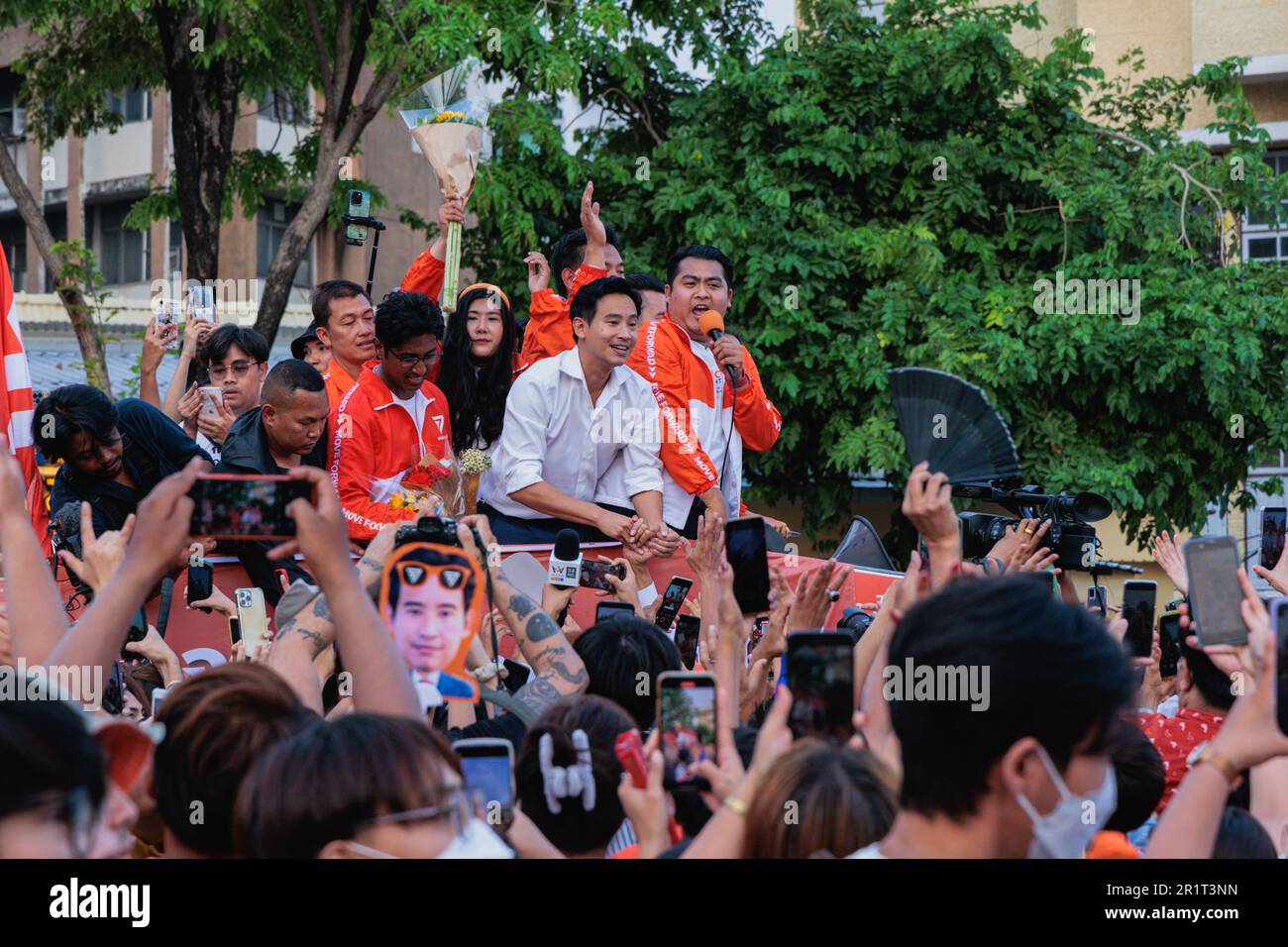 Bangkok, Thailand. 15th May, 2023. Pita Limjaroenrat, prime minister candidate and leader of ...