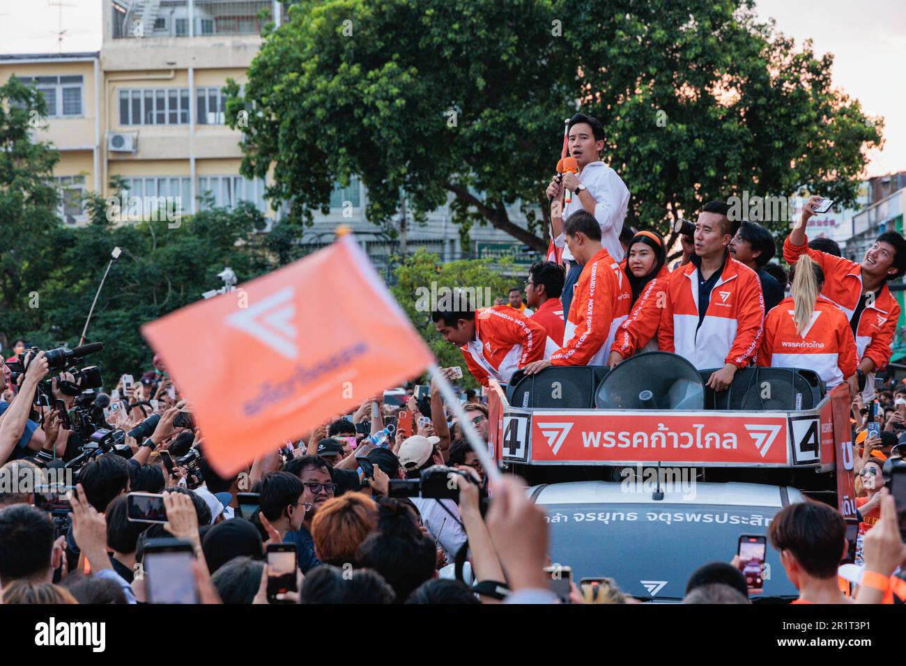 Bangkok, Thailand. 15th May, 2023. Pita Limjaroenrat, prime minister candidate and leader of ...