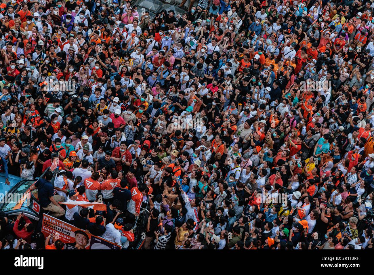 Bangkok, Thailand. 15th May, 2023. Crowds of supporters take part at ...