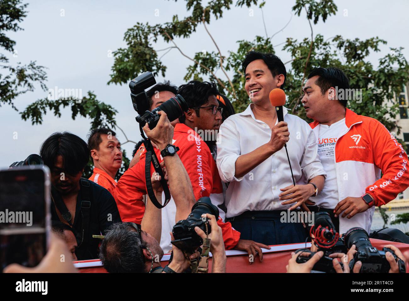 Bangkok, Thailand. 15th May, 2023. Pita Limjaroenrat, prime minister candidate and leader of ...