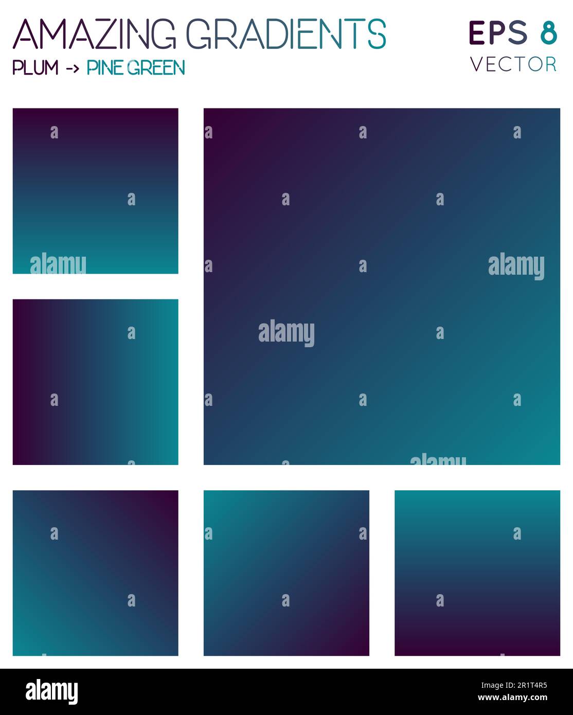 Colorful gradients in plum and pine green color tones. Admirable ...
