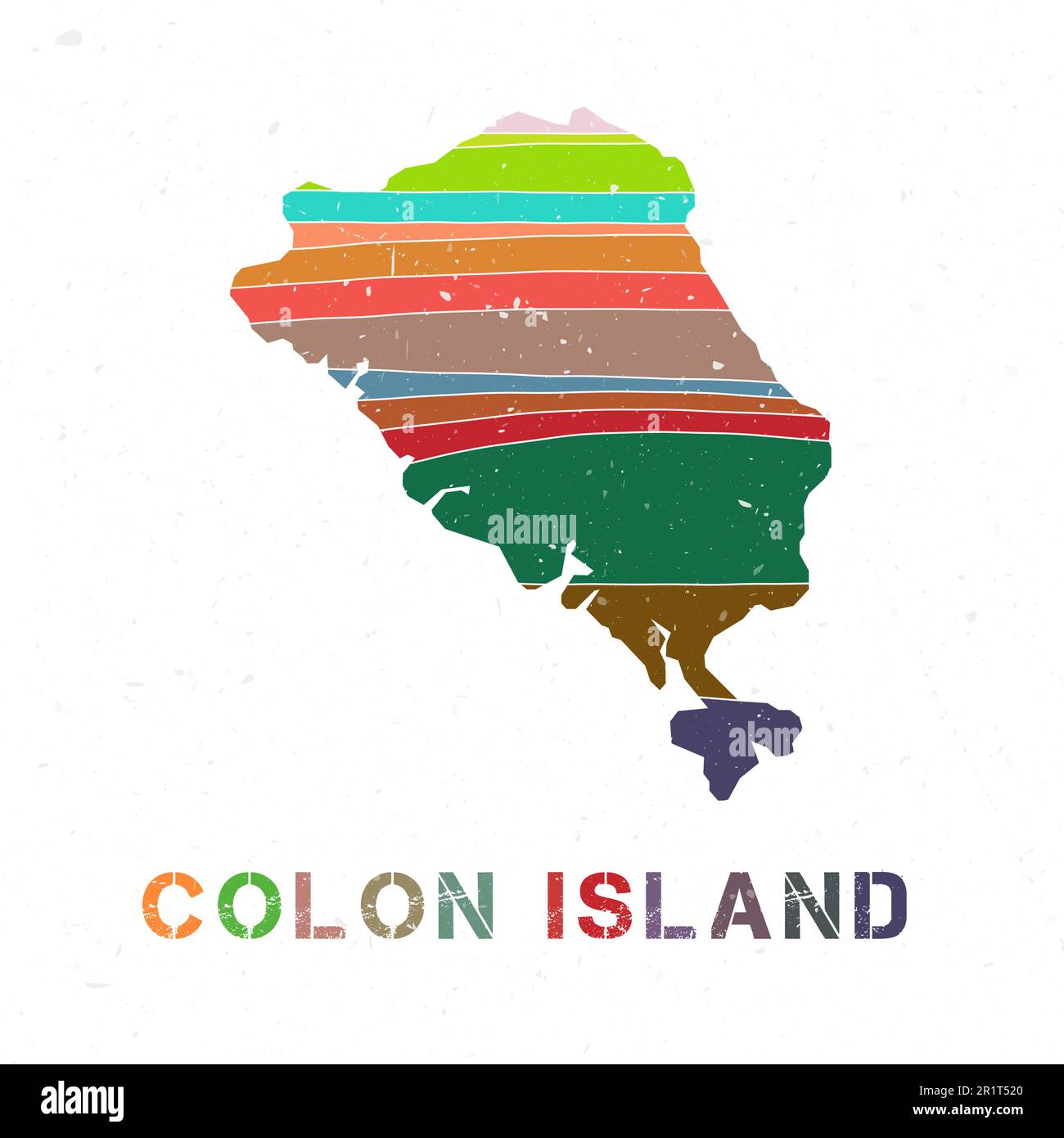 Colon Island map design. Shape of the island with beautiful geometric ...