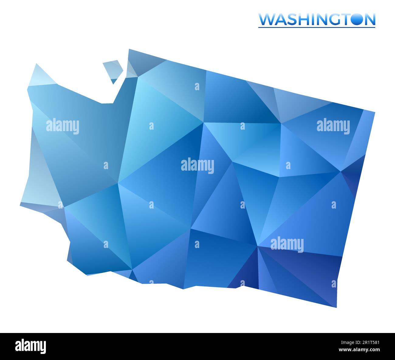 Vector polygonal Washington map. Vibrant geometric US state in low poly ...