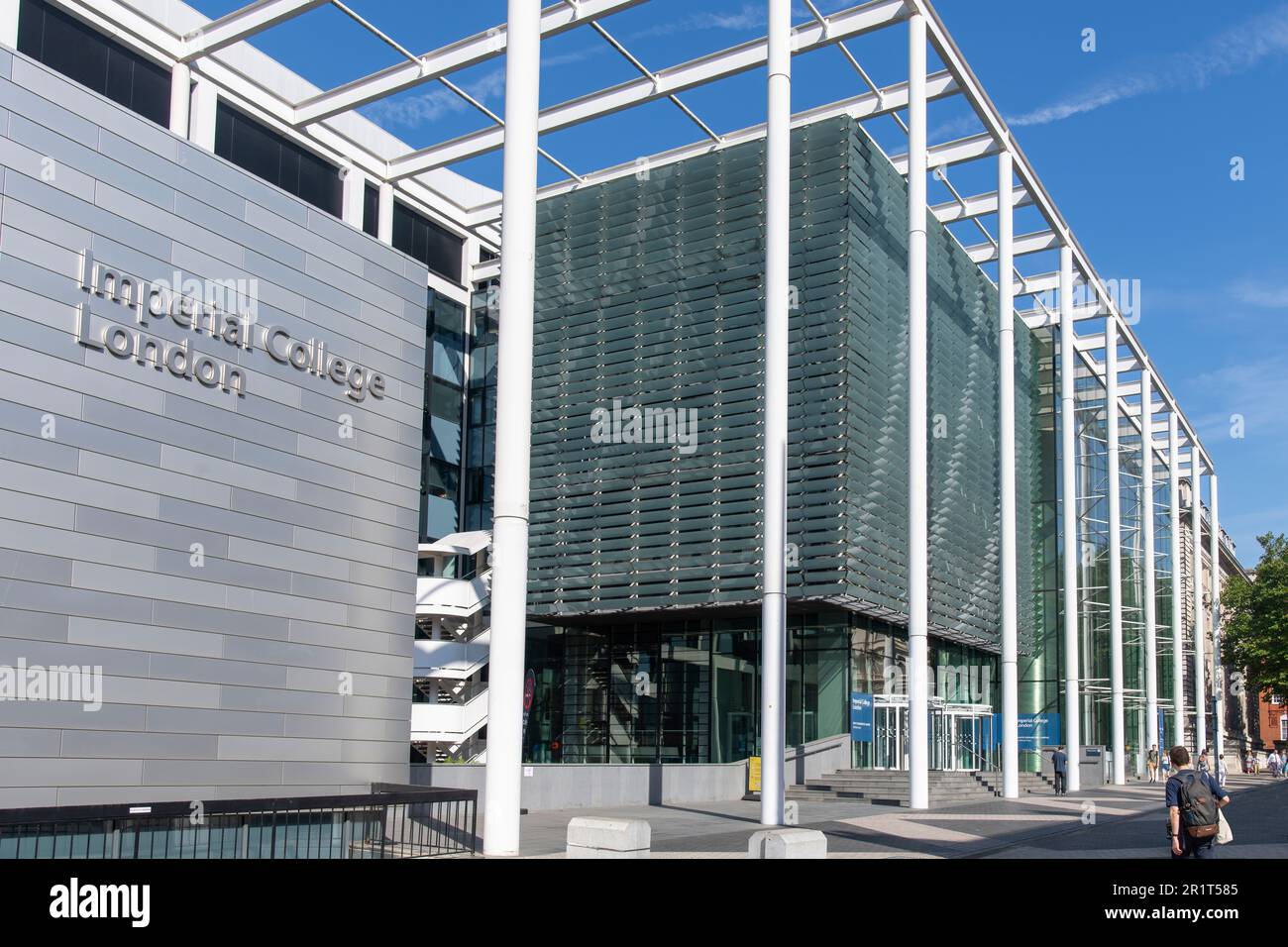 London, England-August 2022; View of the modern façade of Imperial ...