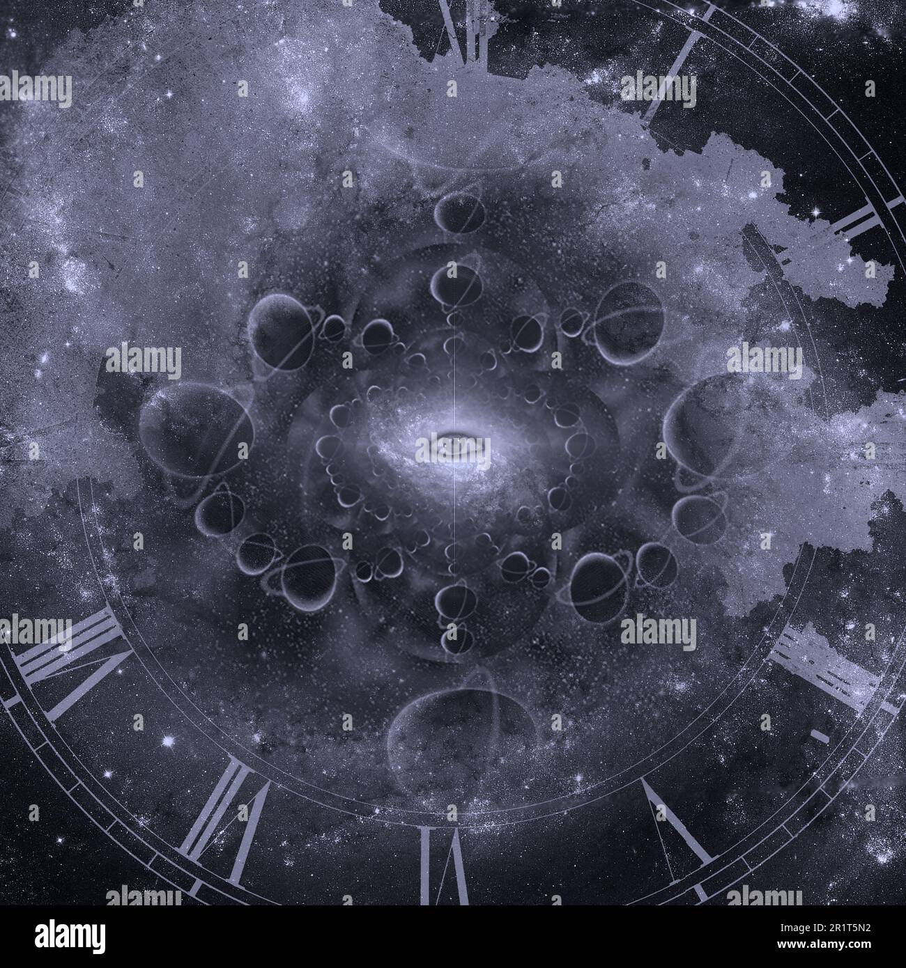 Eye and clock face. Planetary fractal Stock Photo - Alamy