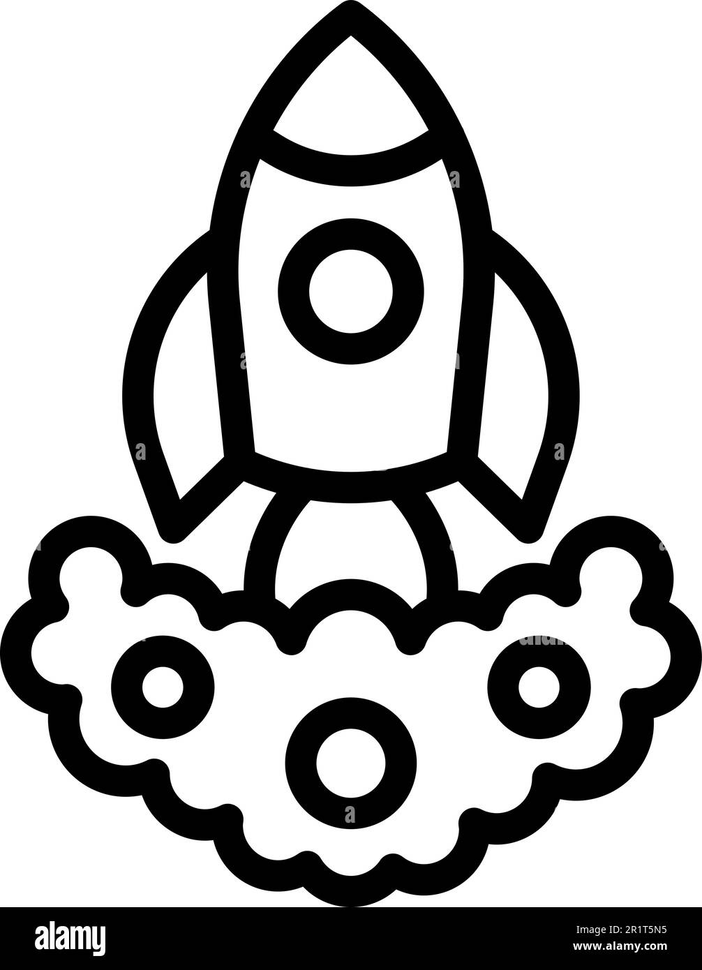 Rocket startup icon outline vector. Creative target. Brain up Stock ...