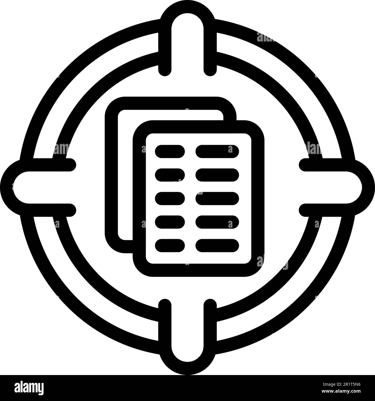 Target report icon outline vector. Launch report. Success product Stock ...