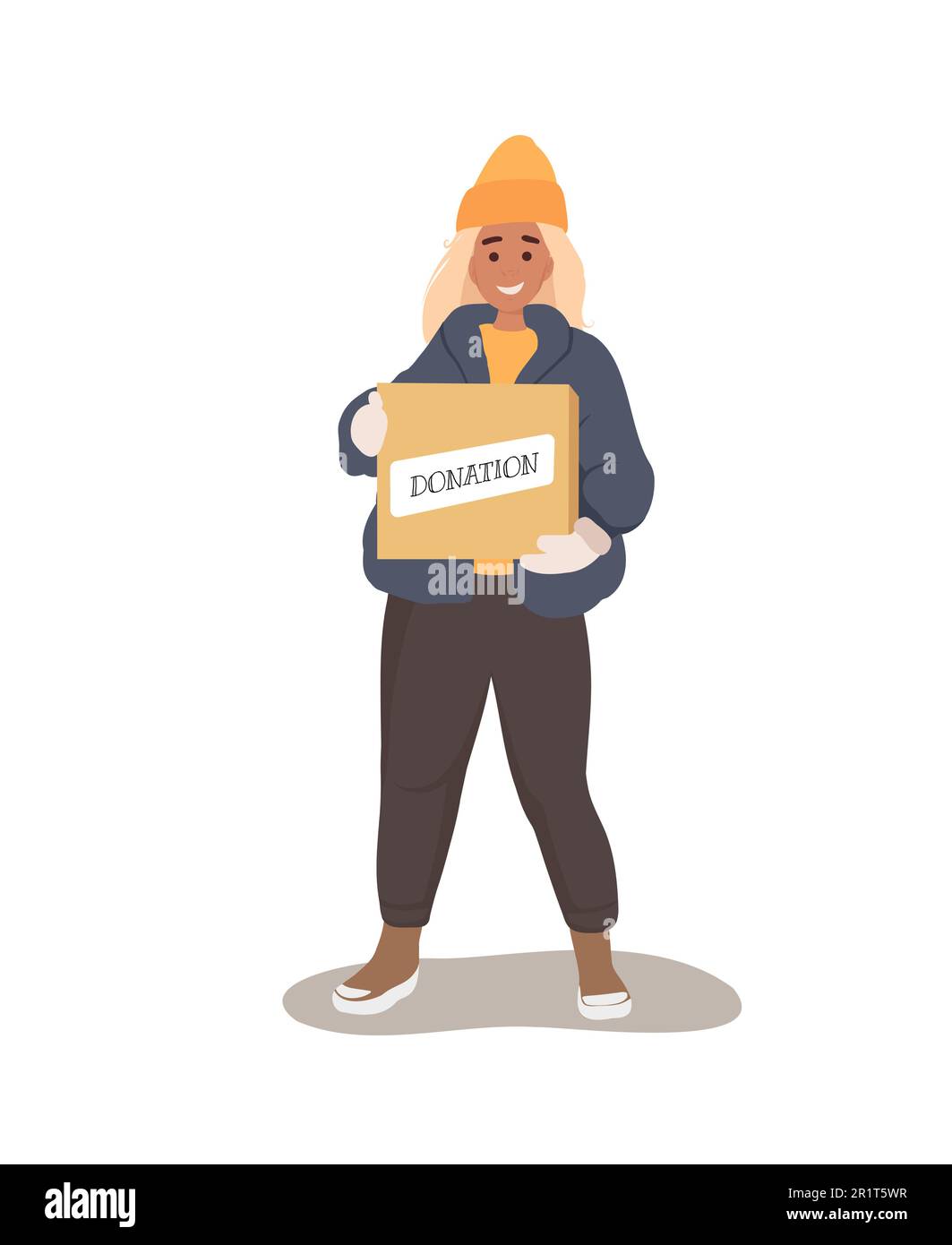 Young woman box clothes Stock Vector Images - Alamy