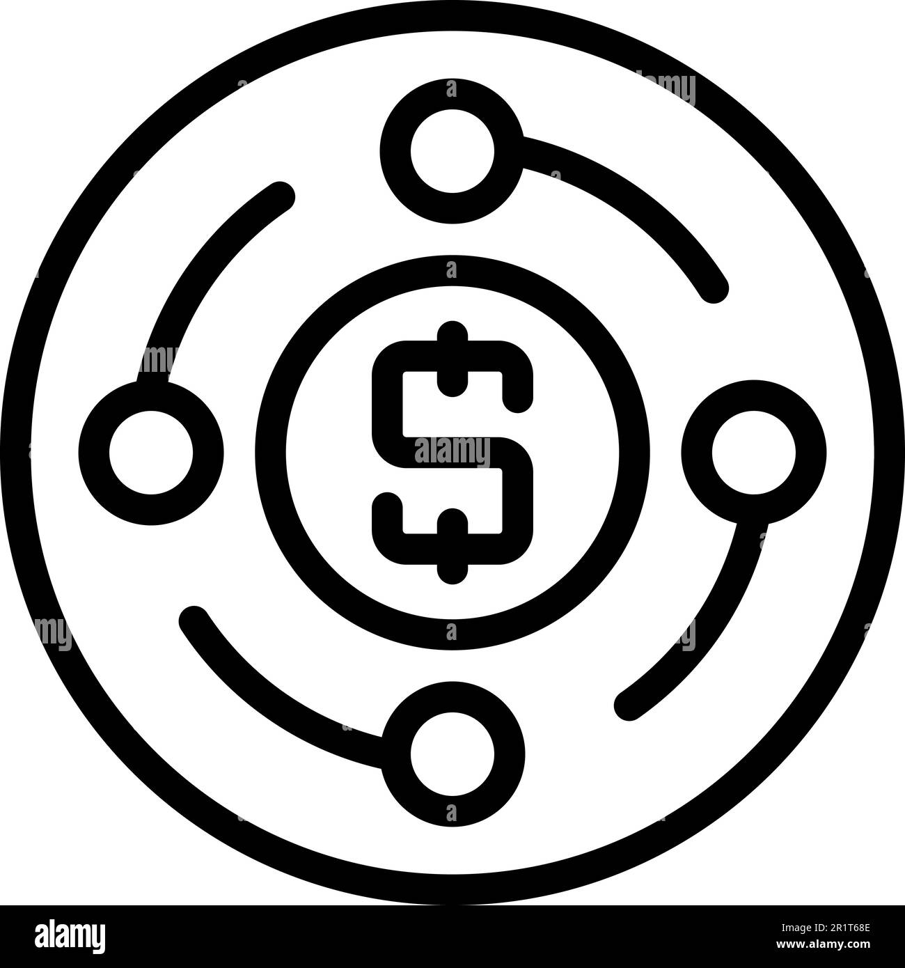 Money circle icon outline vector. Rocket balloon. App light Stock ...