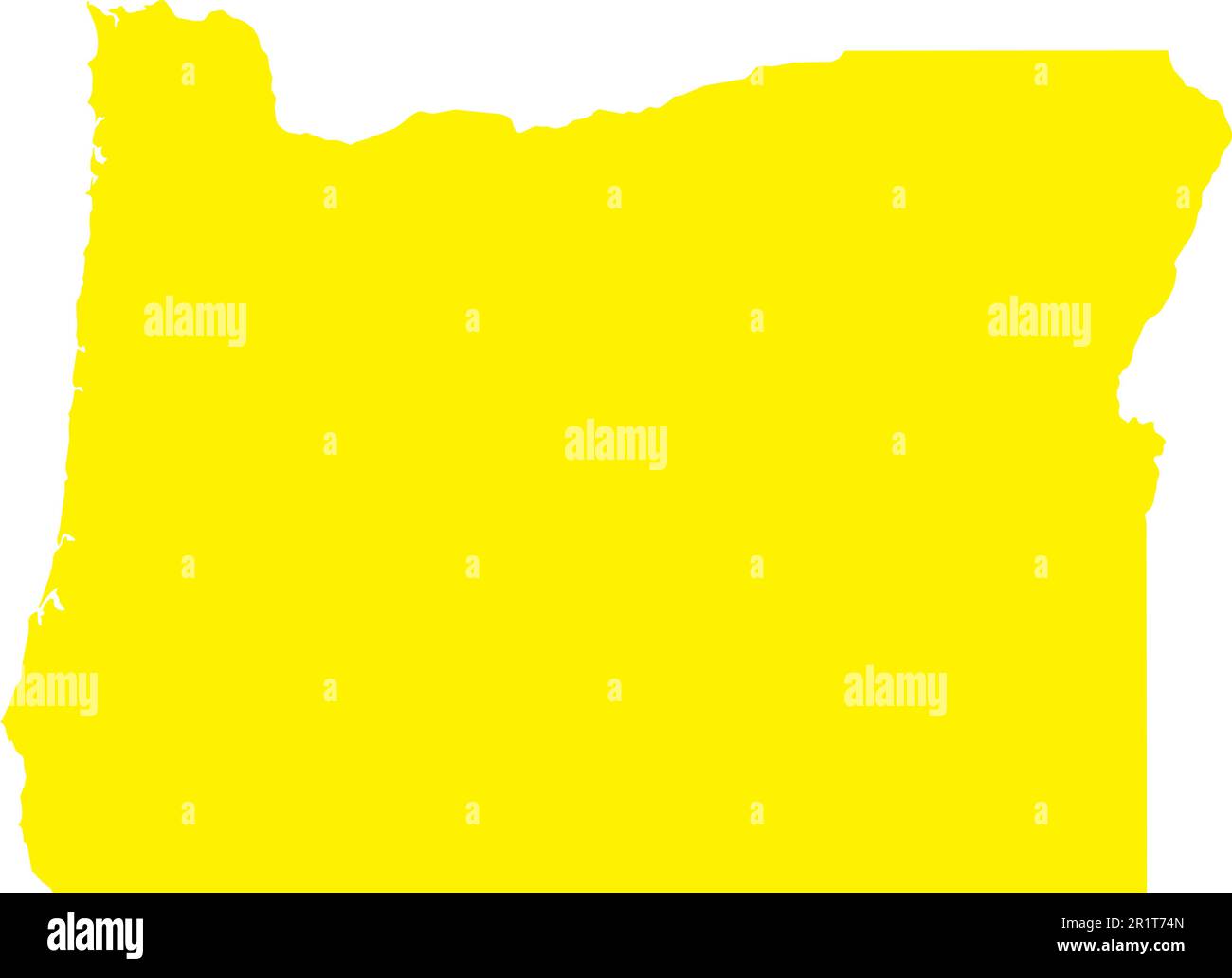 YELLOW CMYK color map of OREGON, USA Stock Vector Image & Art - Alamy