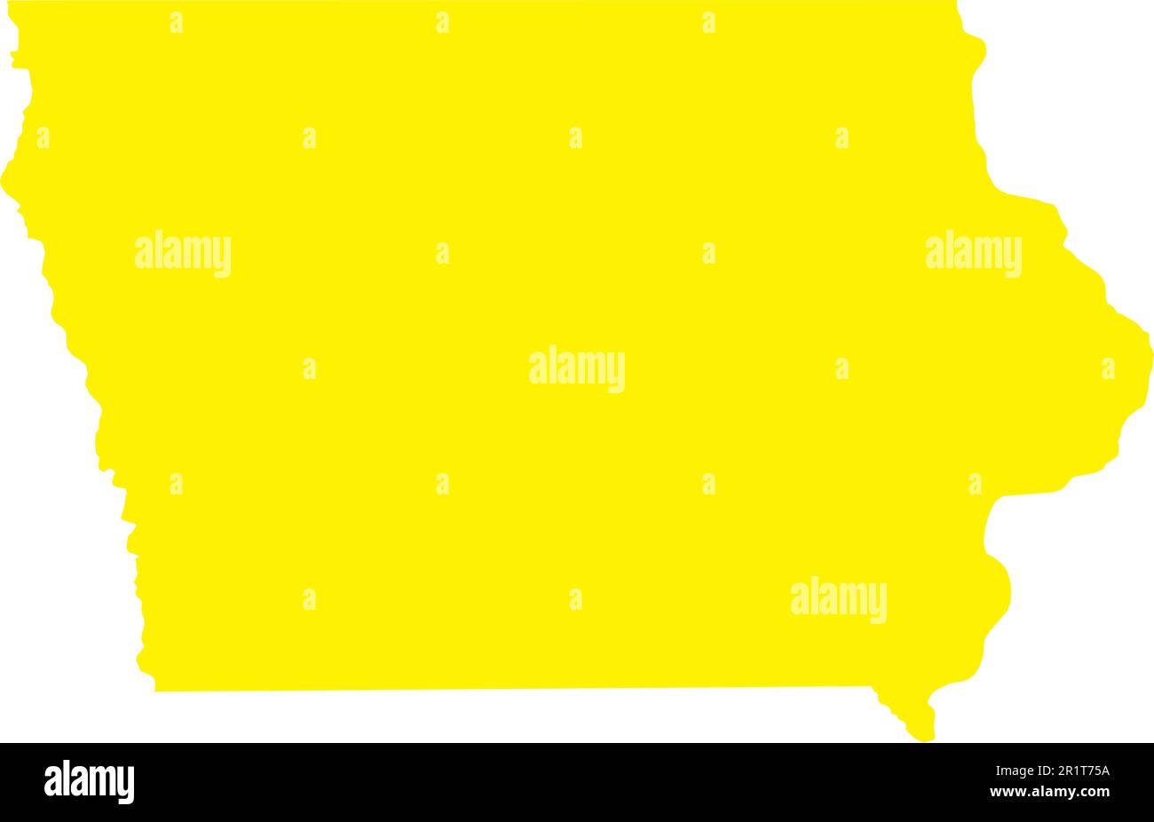 YELLOW CMYK color map of IOWA, USA Stock Vector Image & Art - Alamy