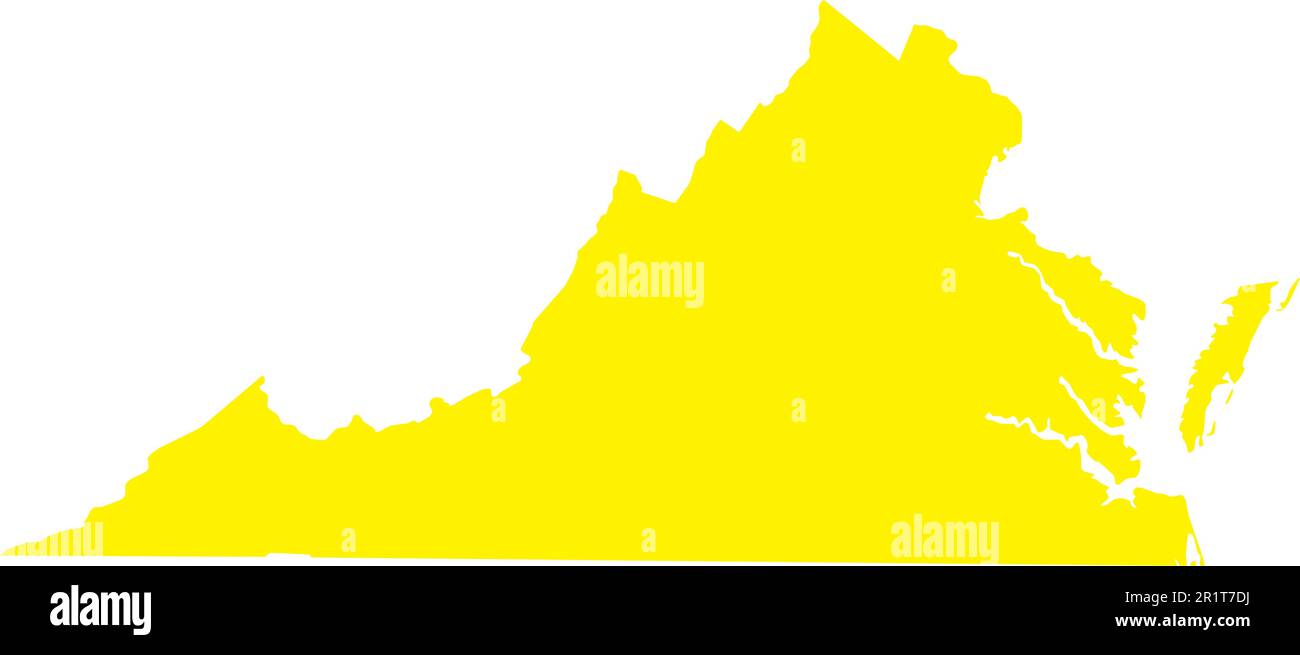 YELLOW CMYK color map of VIRGINIA, USA Stock Vector Image & Art - Alamy