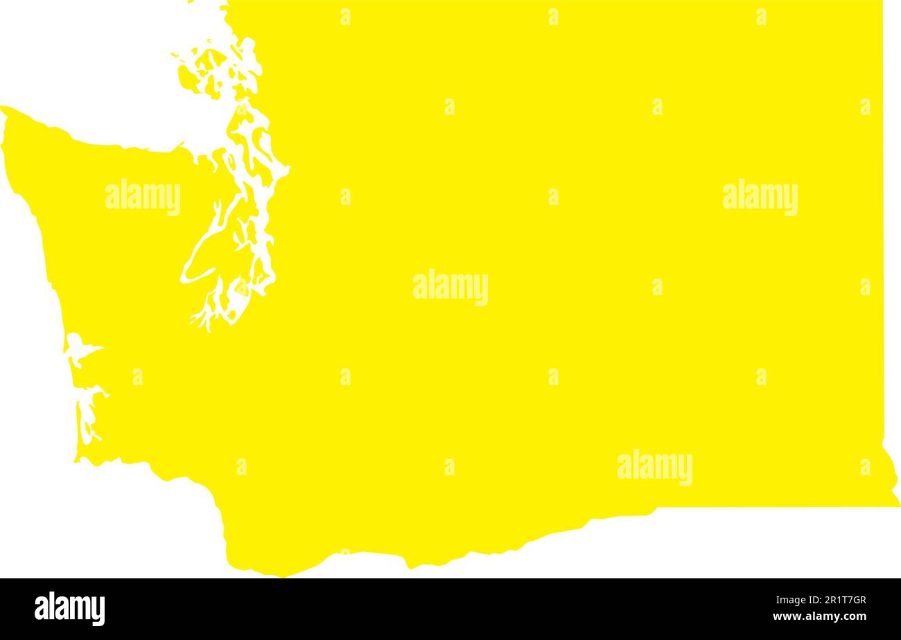 YELLOW CMYK color map of WASHINGTON, USA Stock Vector Image & Art - Alamy