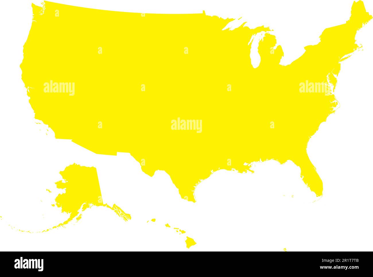 YELLOW CMYK color map of USA Stock Vector Image & Art - Alamy