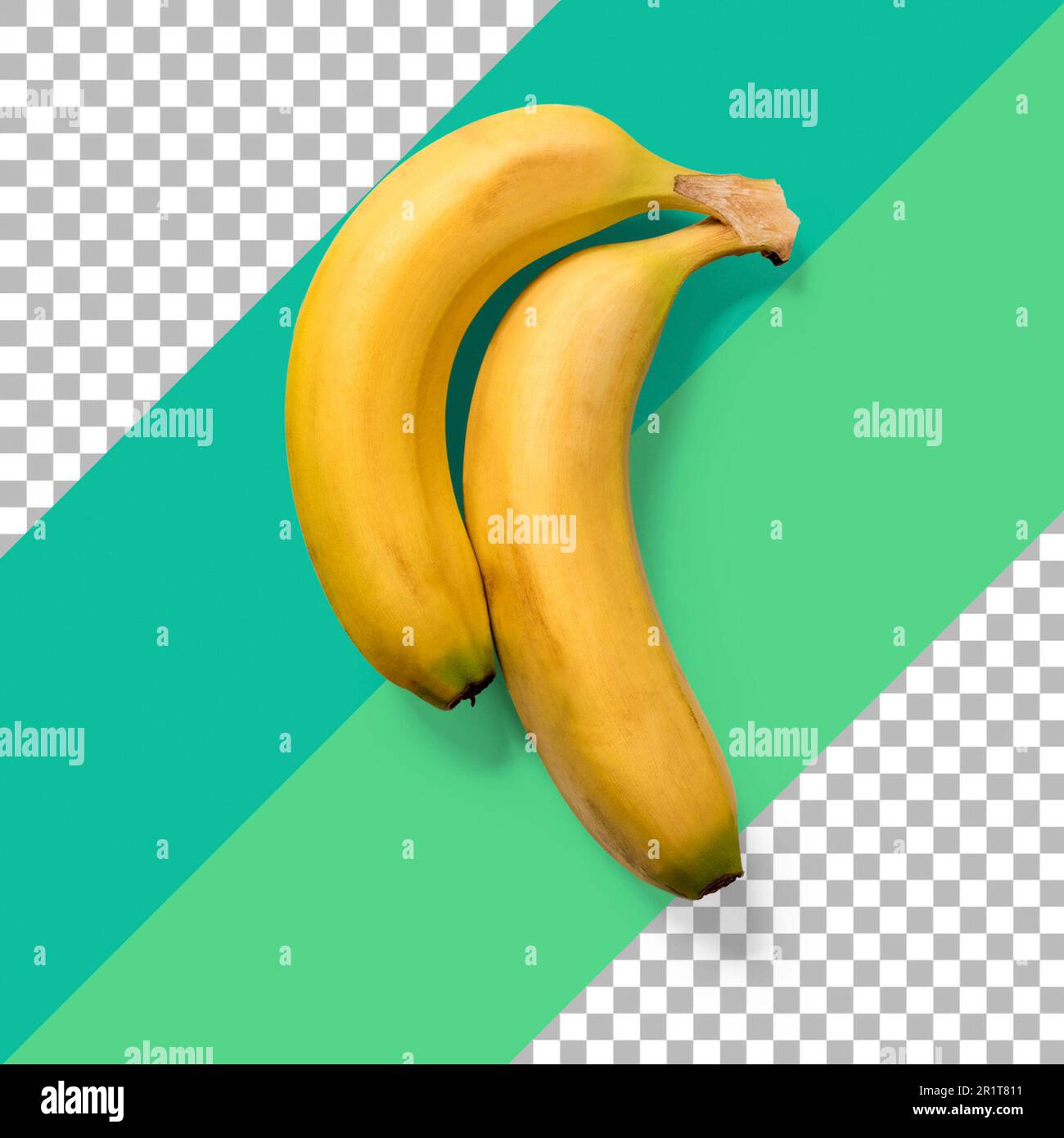 Close up view pair of yellow bananas isolated Stock Photo - Alamy