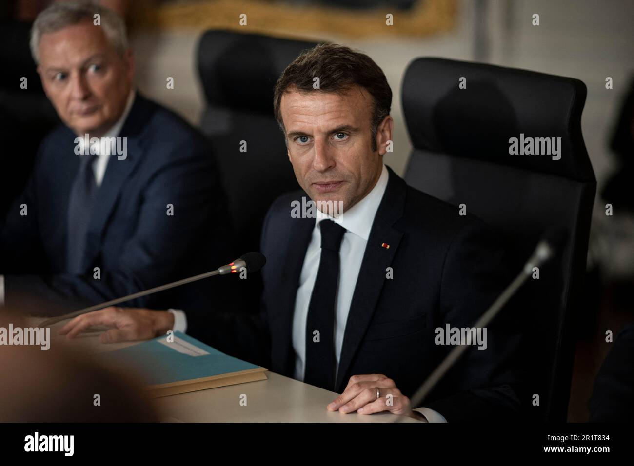 Versailles, France. 15th May, 2023. French President Emmanuel Macron ...