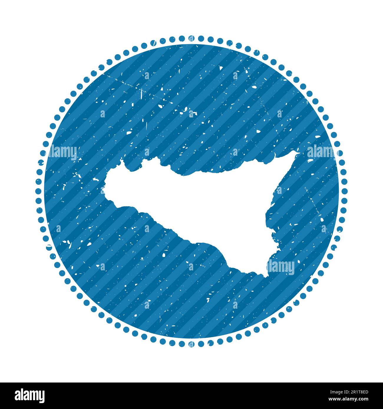 Sicilia striped retro travel sticker. Badge with map of island, vector ...