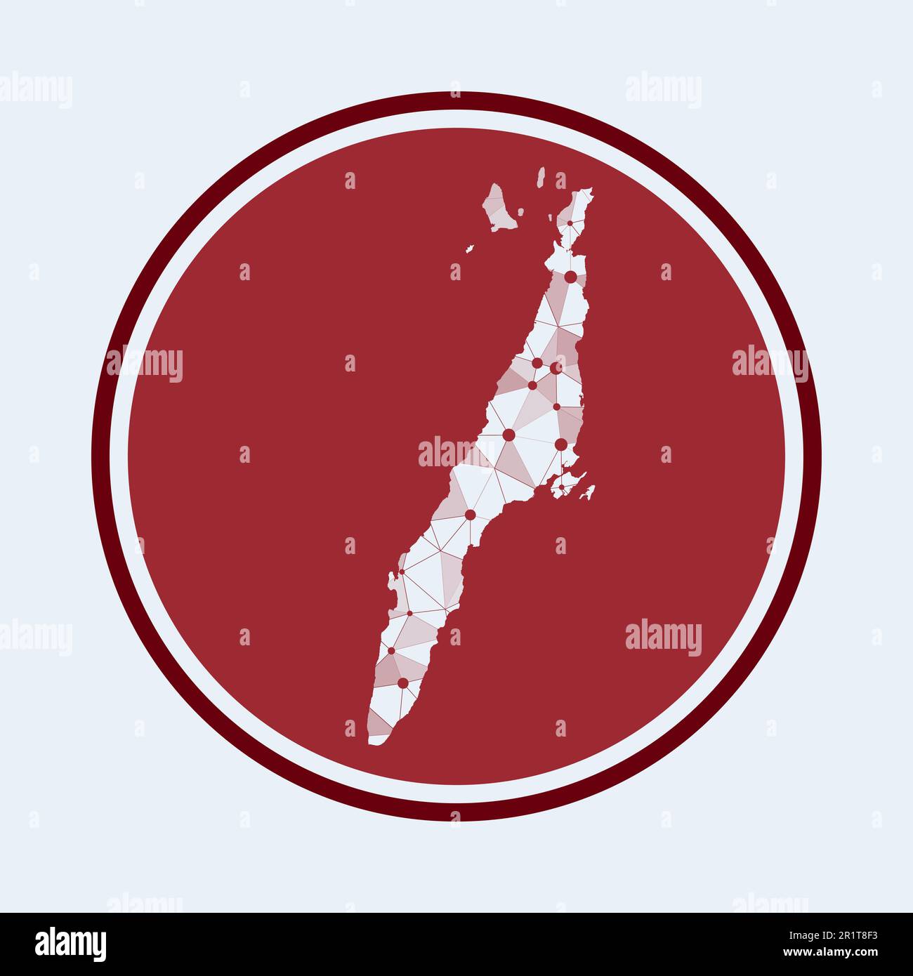 Cebu icon. Trendy tech logo of the island. Geometric mesh round design ...