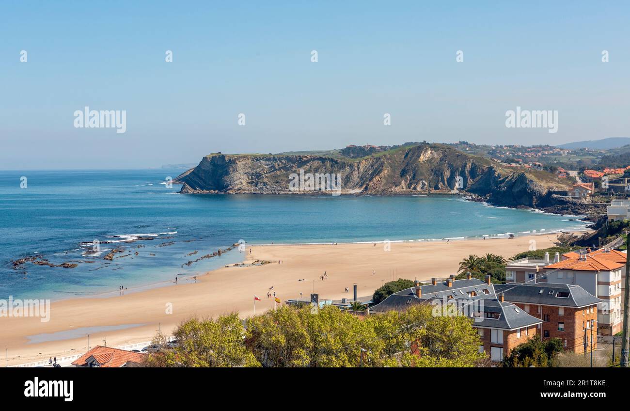 photo from height of beach on the spanish coast of cantabria Stock ...