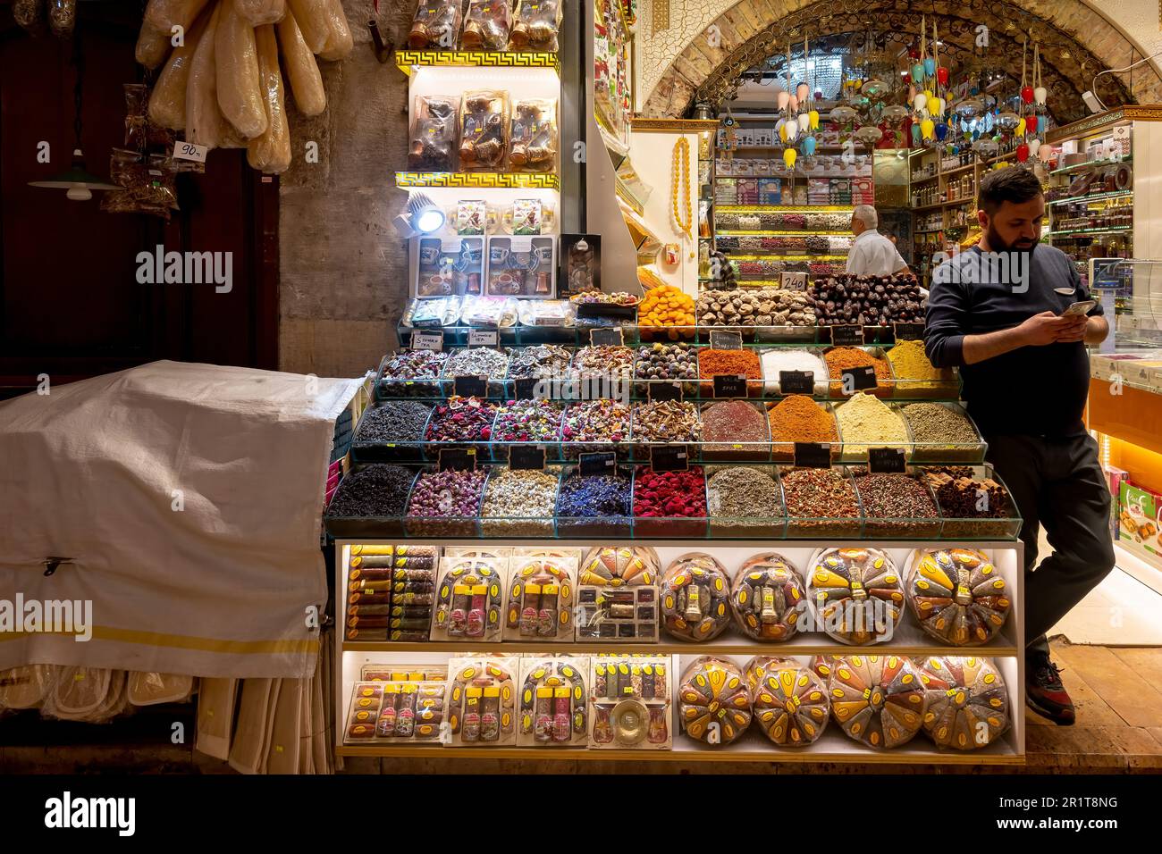 Inside the Grand Bazaar in Istanbul, Turkey. Grand Bazaar is the ...