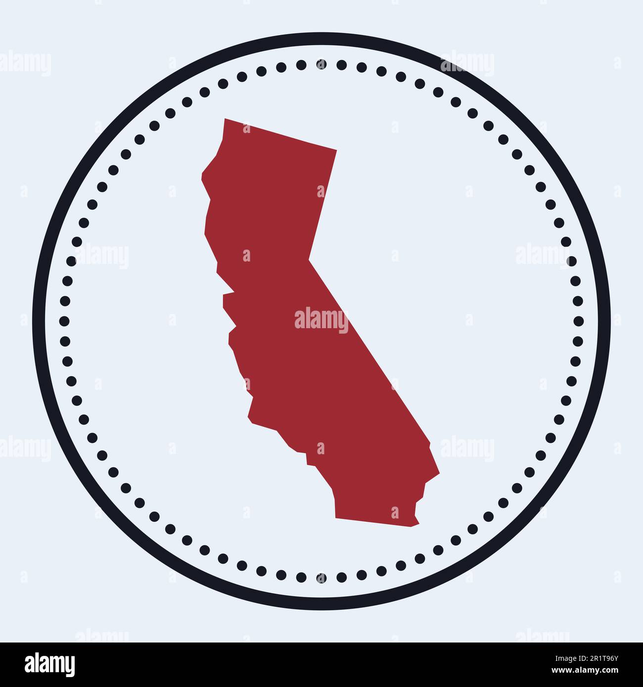 California round stamp. Round logo with US state map and title. Stylish ...
