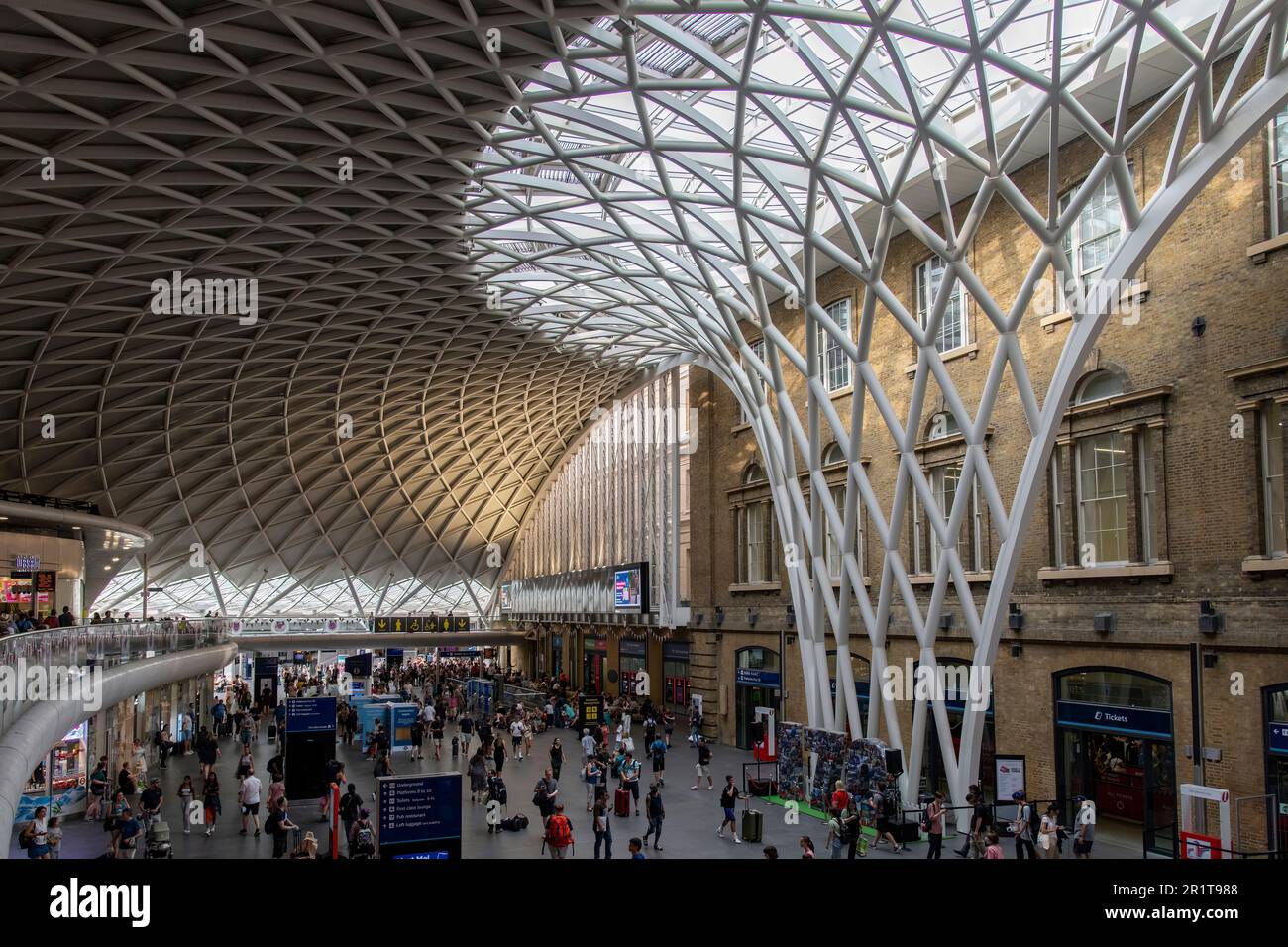 London, England-August 2022; High level interior view from the balcony ...
